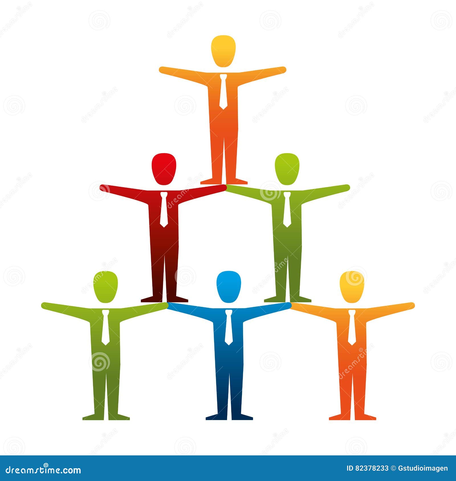 Pyramid Teamwork People Isolated Icon Stock Illustration - Illustration ...