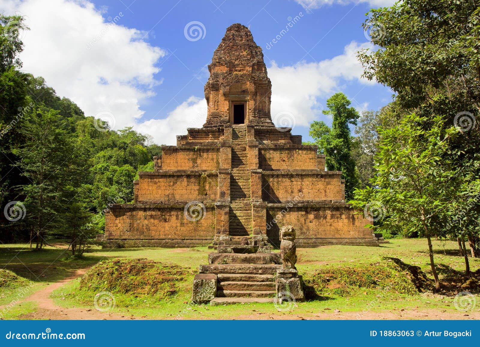 Pyramid Temple in Cambodia stock image. Image of angkorian - 18863063