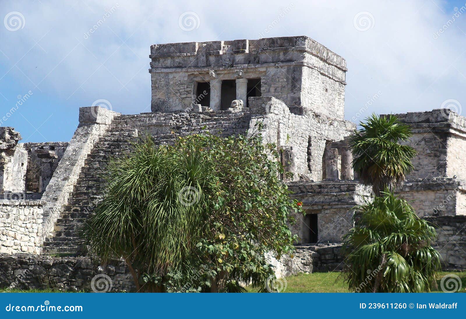 Pyramid Temple at Tulum Archaeological Site Stock Photo - Image of ...