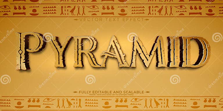 Pyramid Text Effect Editable Egypt and Ancient Text Style Stock Vector ...