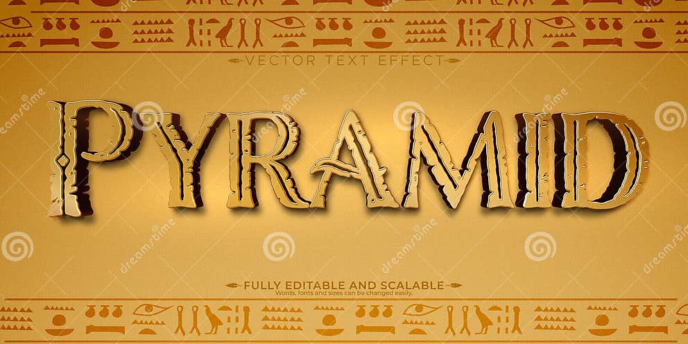 Pyramid Text Effect Editable Egypt and Ancient Text Style Stock Vector ...