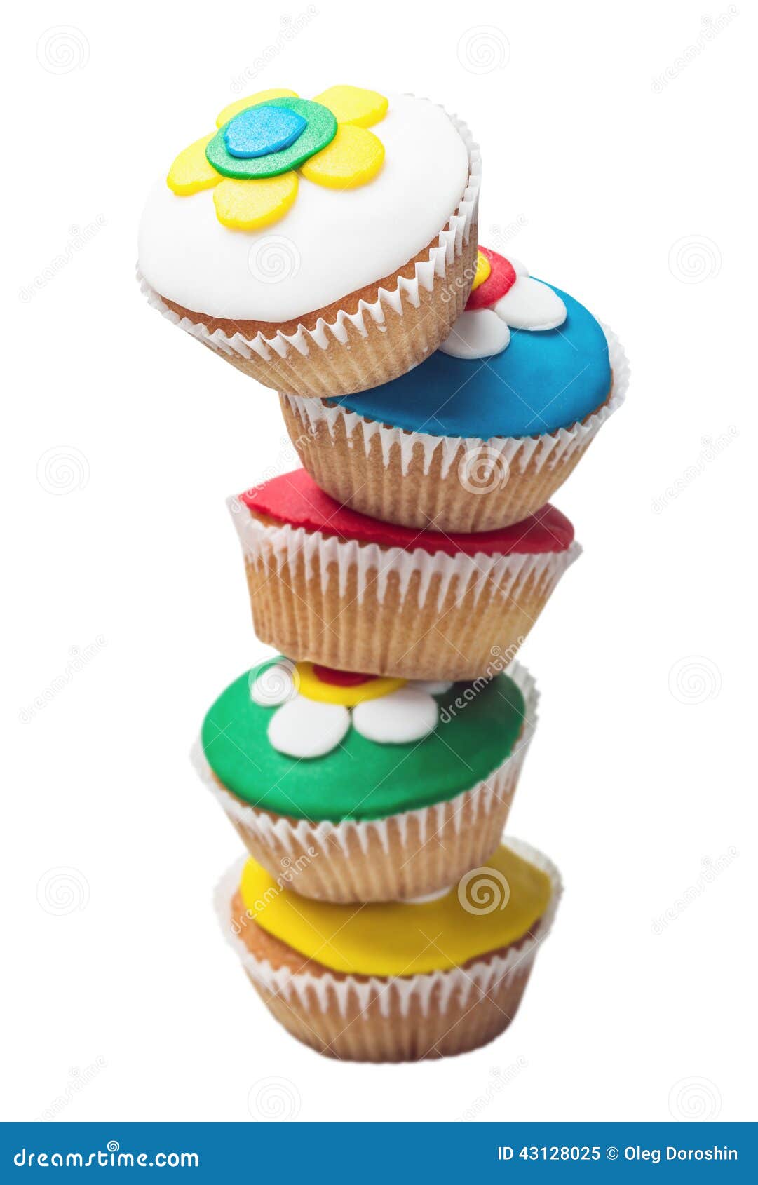 Pyramid of Three Colorful Cupcakes Stock Image - Image of group, cake ...