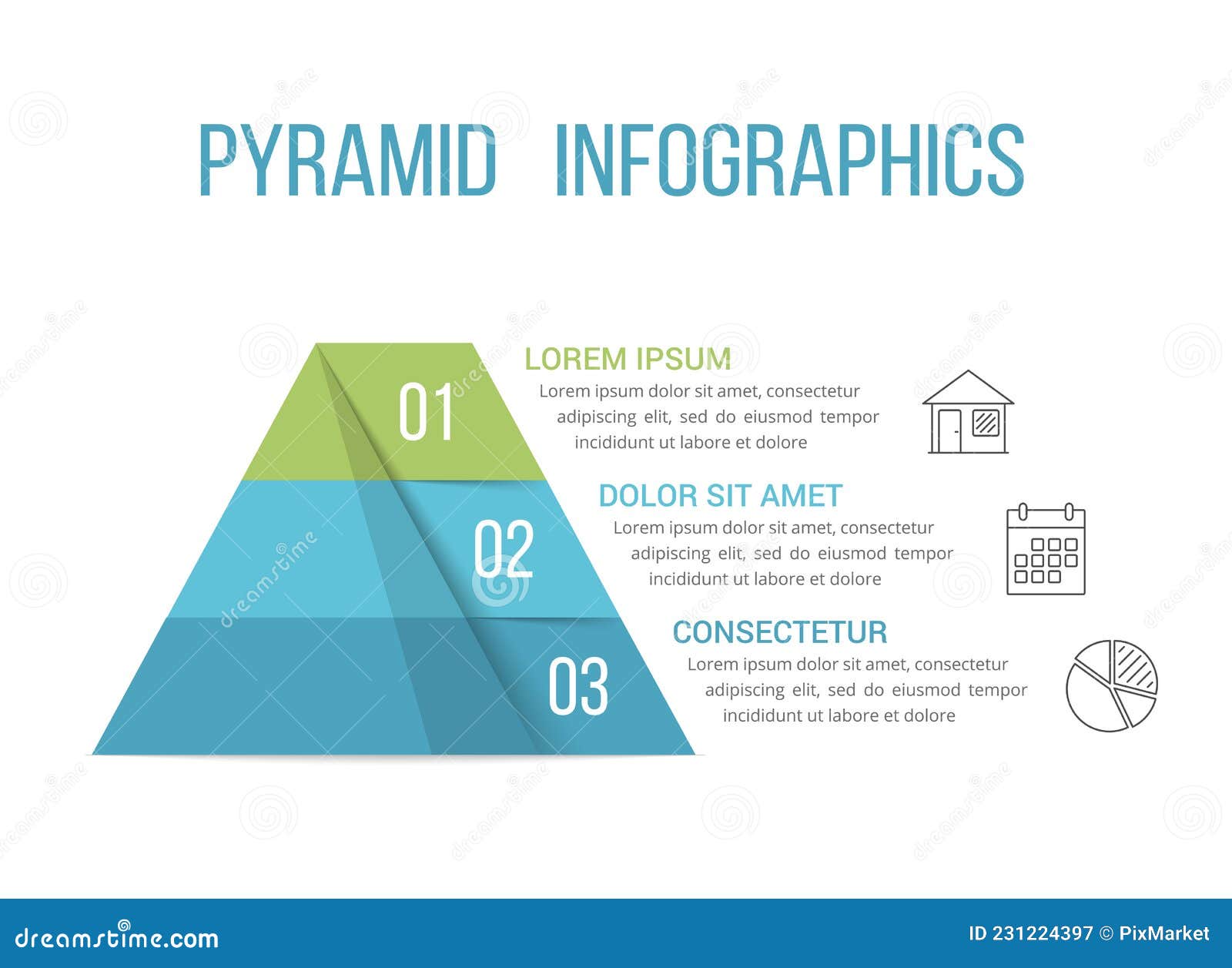 Pyramid Infographics stock vector. Illustration of marketing - 231224397
