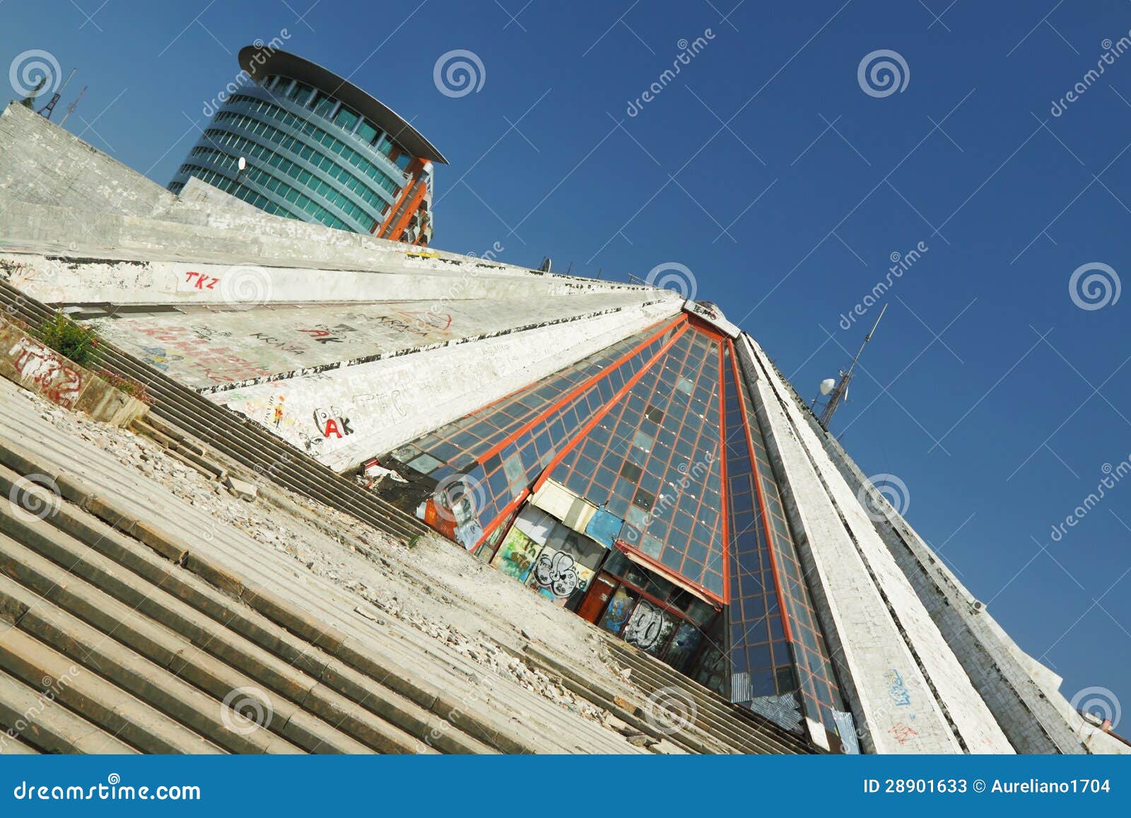 Pyramid at Tirana, Albania stock image. Image of political - 28901633