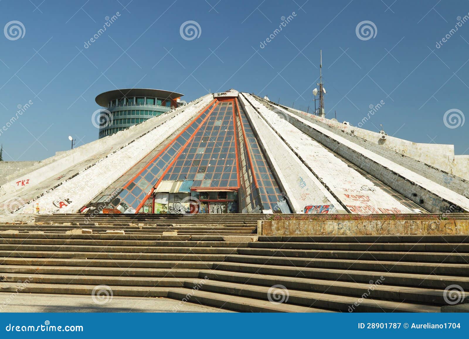 Pyramid at Tirana, Albania stock image. Image of dictatorship - 28901787