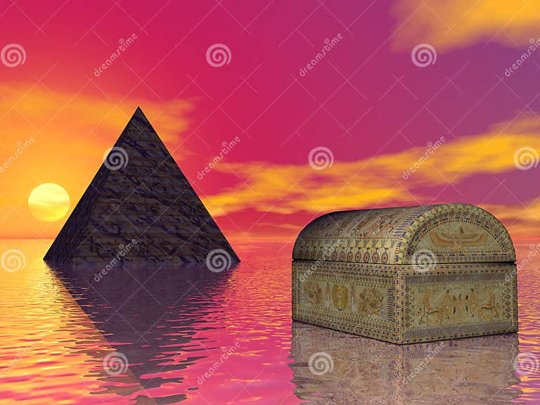 Pyramid treasure stock illustration. Illustration of ancient - 235765