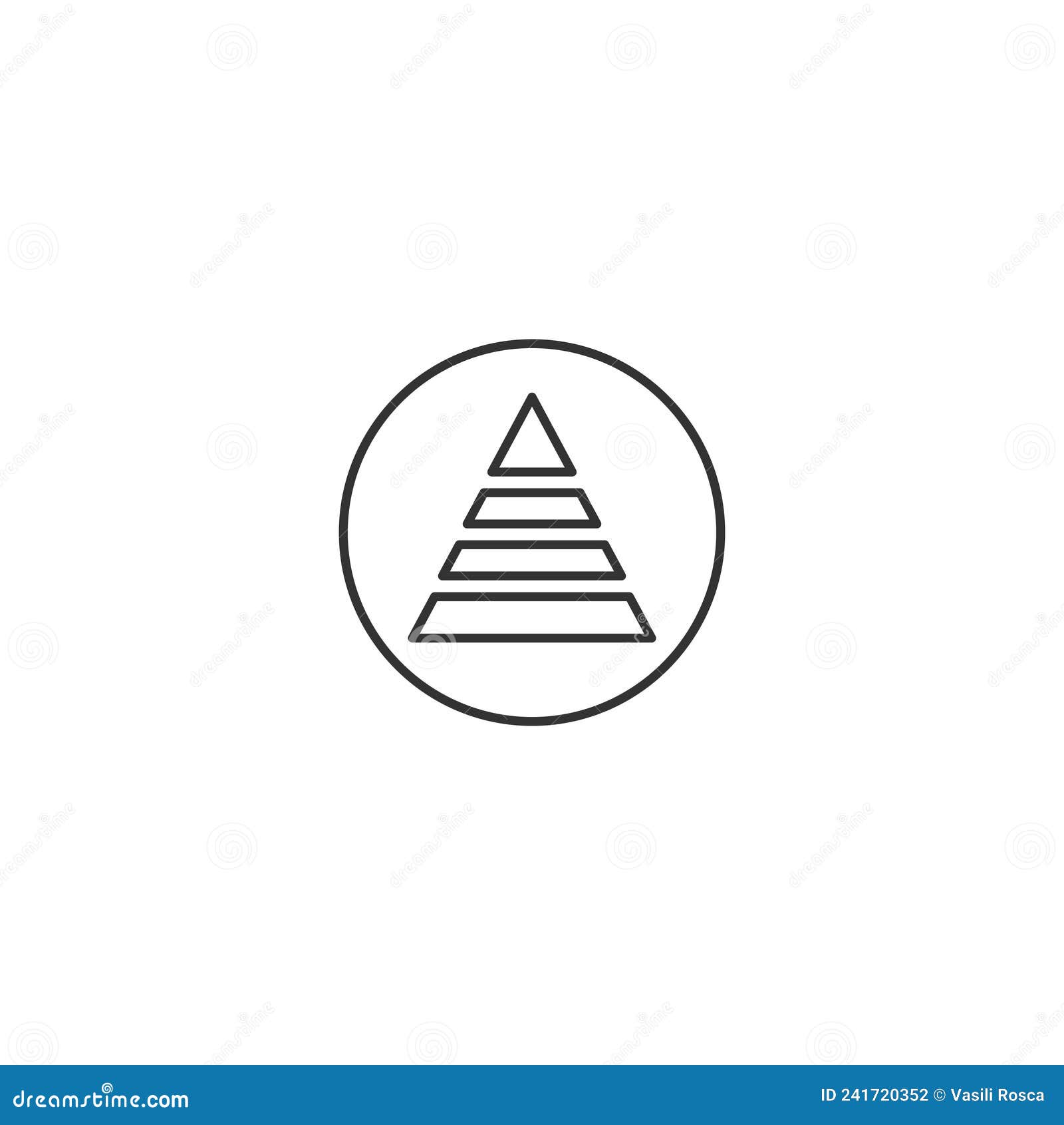 Pyramid Triangle Chart Line Icon. Step Graph Diagram 4 Layer Stock ...
