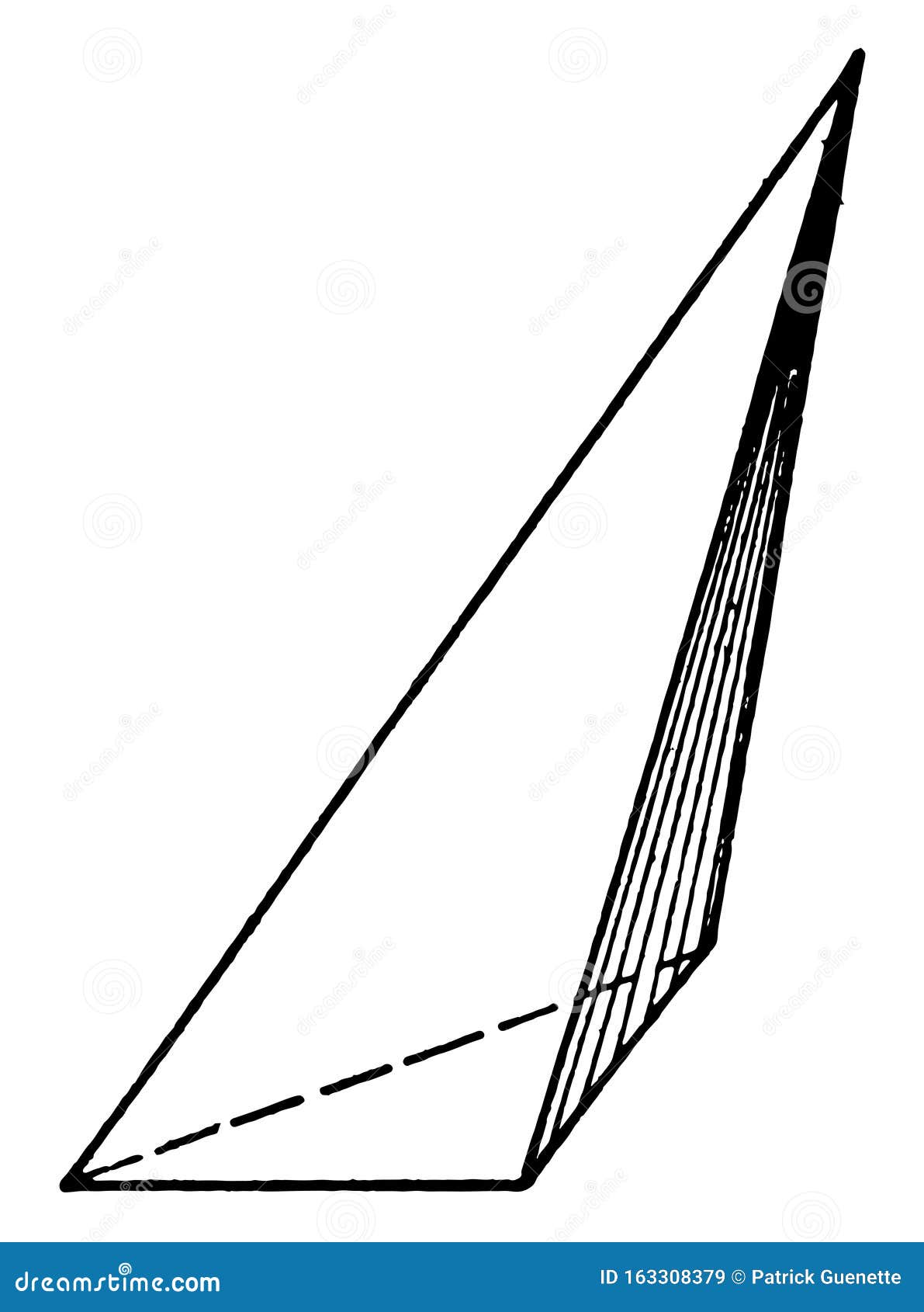 Pyramid with Triangular Base Vintage Illustration Stock Vector ...