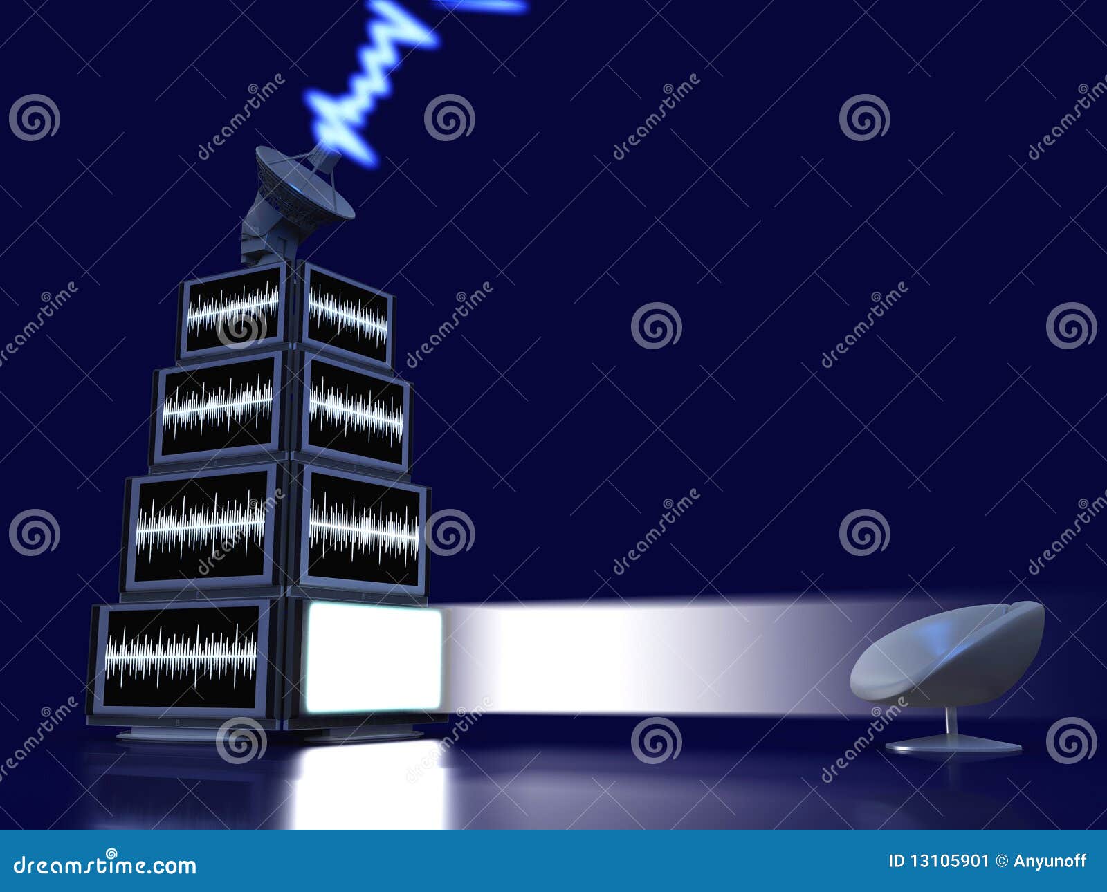 Pyramid of tv screens stock illustration. Illustration of global - 13105901