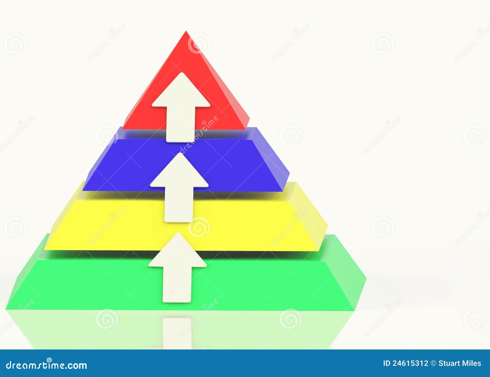 Pyramid with Up Arrows stock illustration. Illustration of chart - 24615312