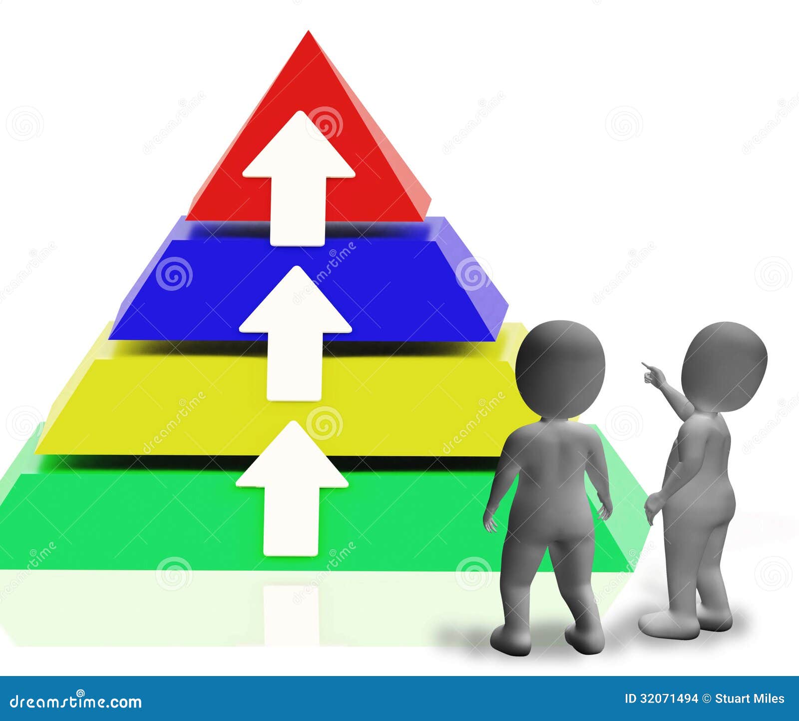 Pyramid with Up Arrows and Copyspace Showing Growth or Progress Stock ...