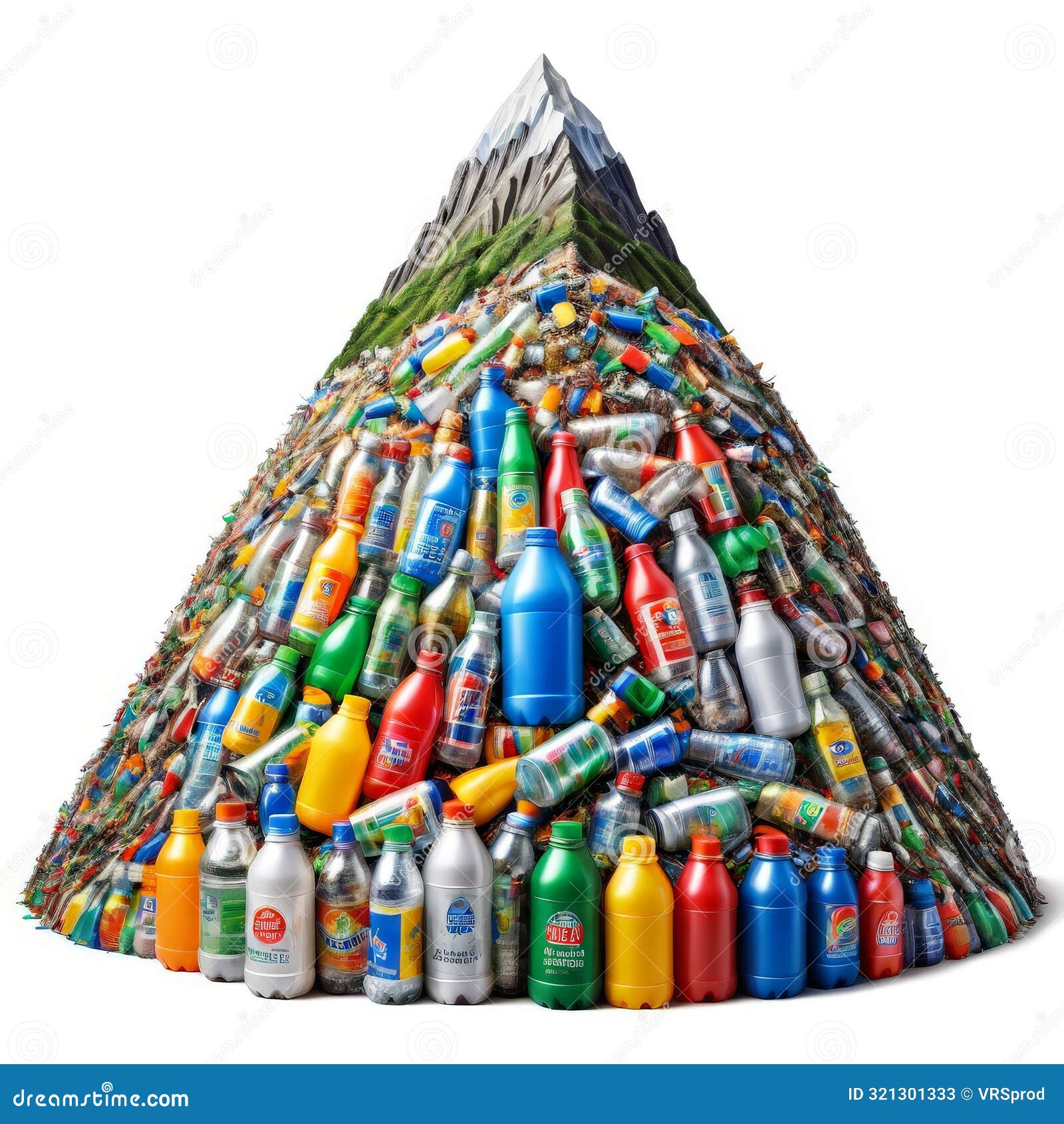 Pyramid of Plastic Bottles Highlighting Environmental Pollution Stock ...