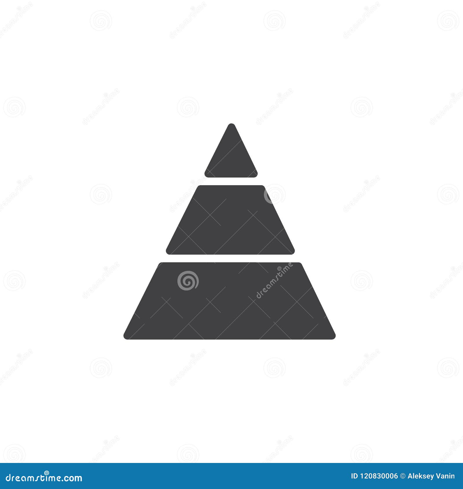 Pyramid vector icon stock vector. Illustration of step - 120830006