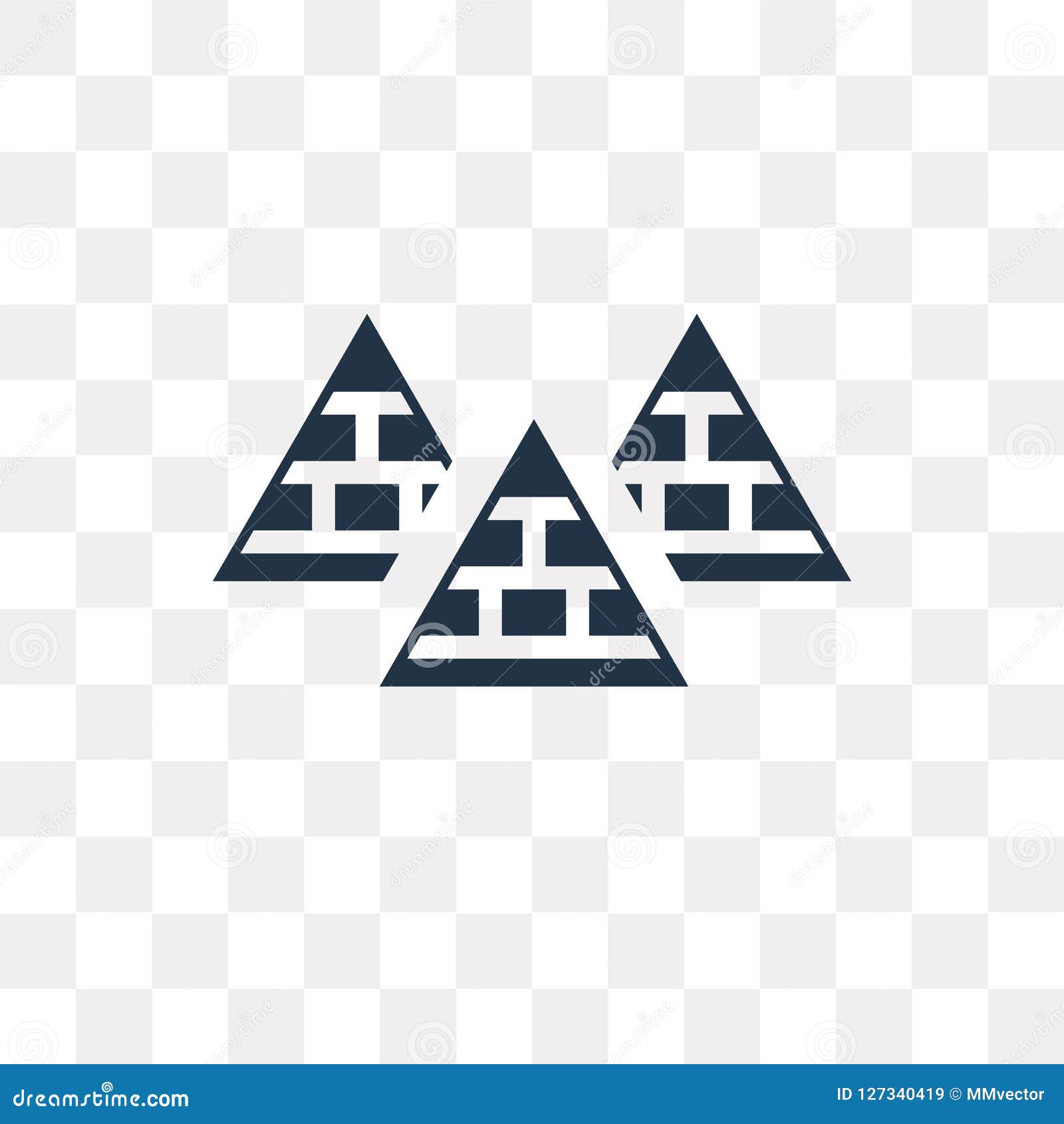 Pyramid Vector Icon Isolated on Transparent Background, Pyramid Stock ...