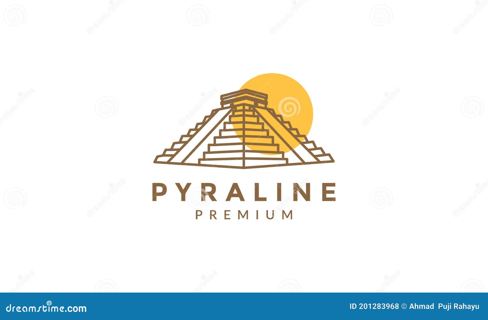 Pyramid Vintage Line with Sunset Logo Vector Icon Illustration Stock ...