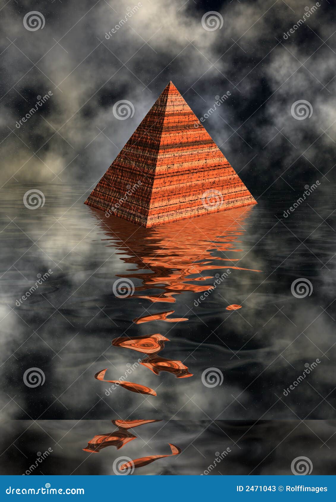 Pyramid in water stock illustration. Illustration of pool - 2471043