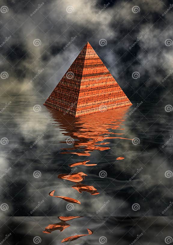 Pyramid in water stock illustration. Illustration of pool - 2471043
