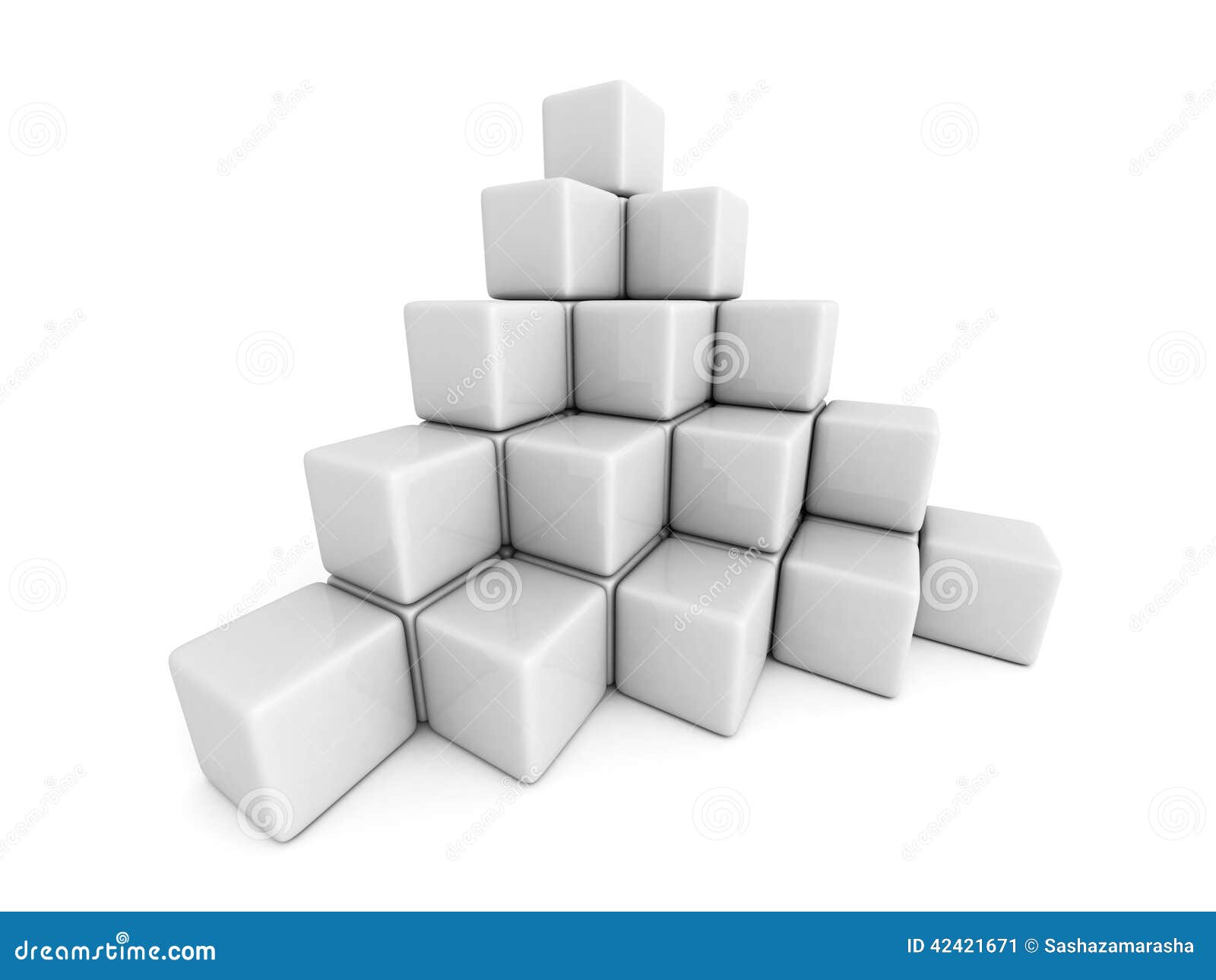 Pyramid Of White Cube Blocks Royalty-Free Illustration | CartoonDealer ...