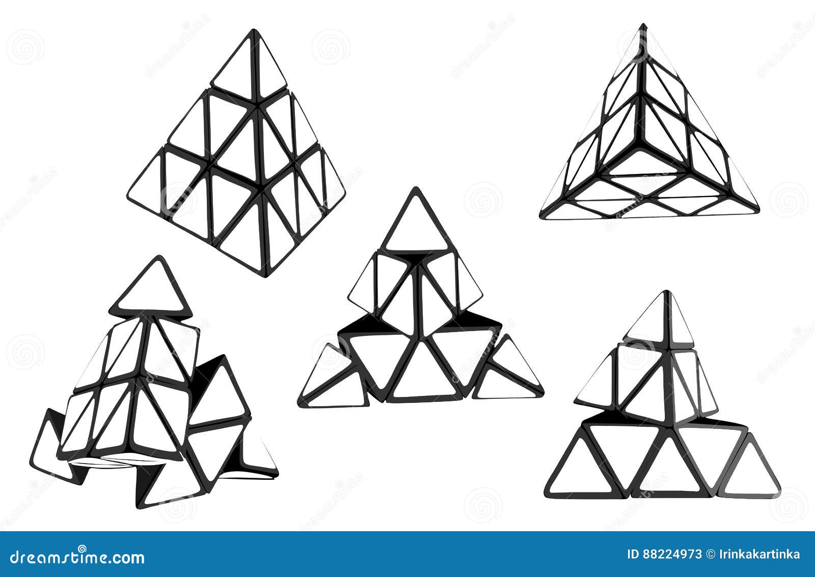 Pyramid white, Rubik`s stock vector. Illustration of geometric - 88224973