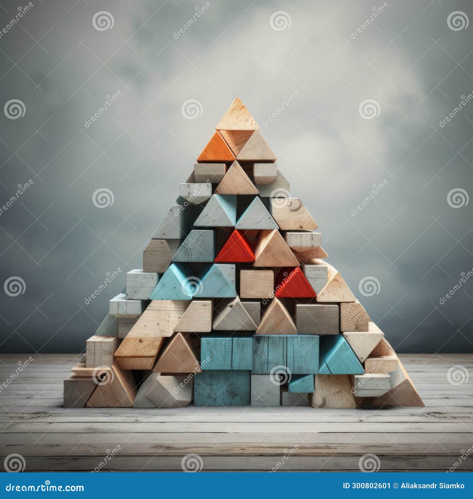 A pyramid of wooden blocks stock illustration. Illustration of wood ...
