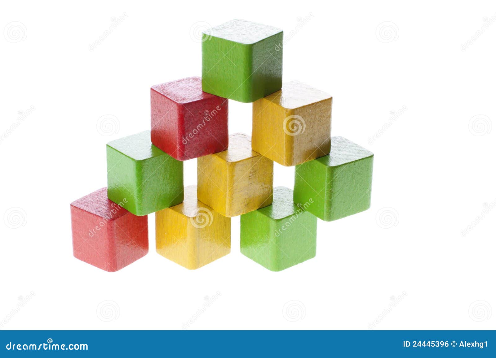 Pyramid with wooden cubes stock photo. Image of game - 24445396