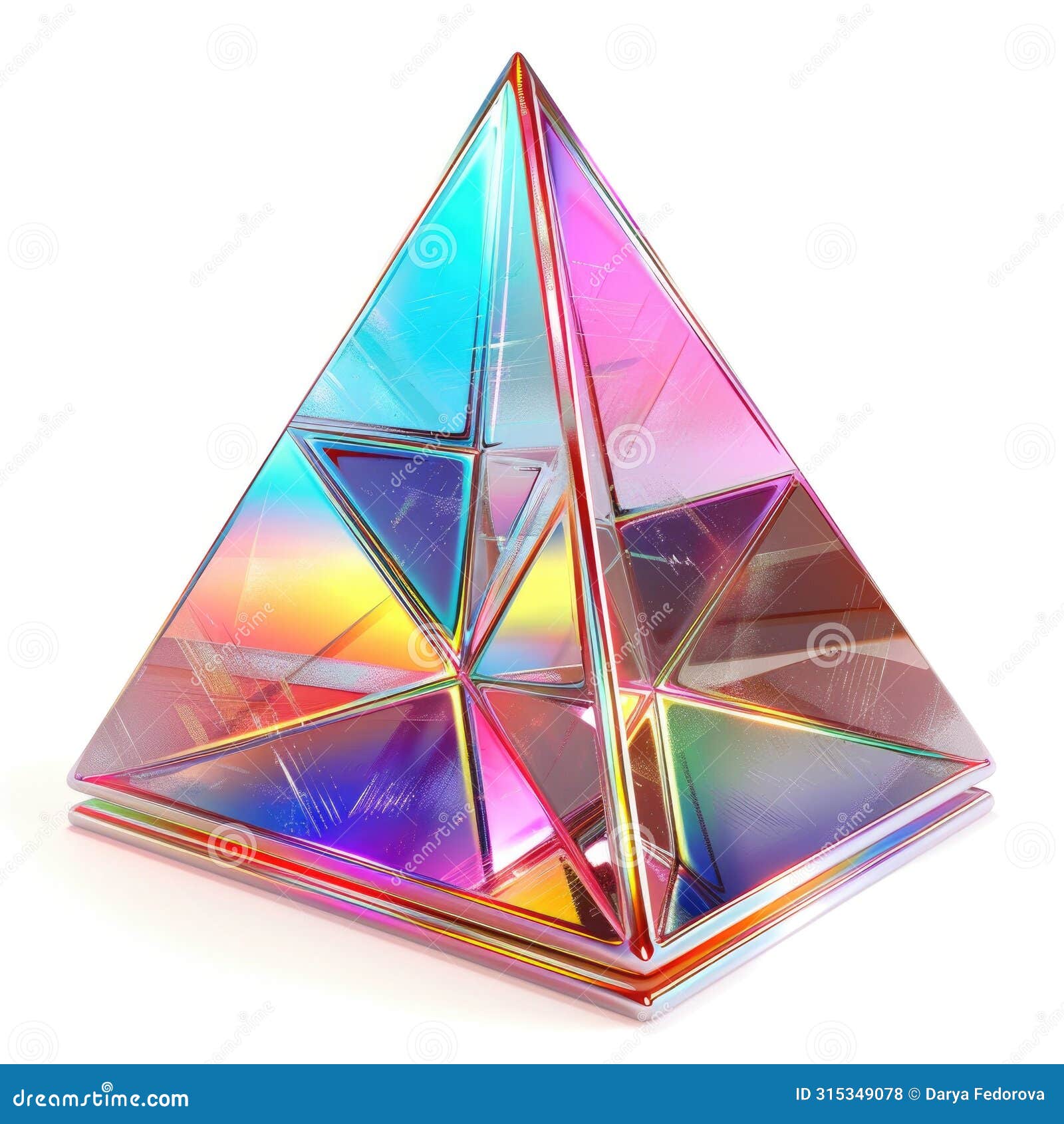 Pyramidal Structure With An Iridescent Finish Reflects A Spectrum Of ...