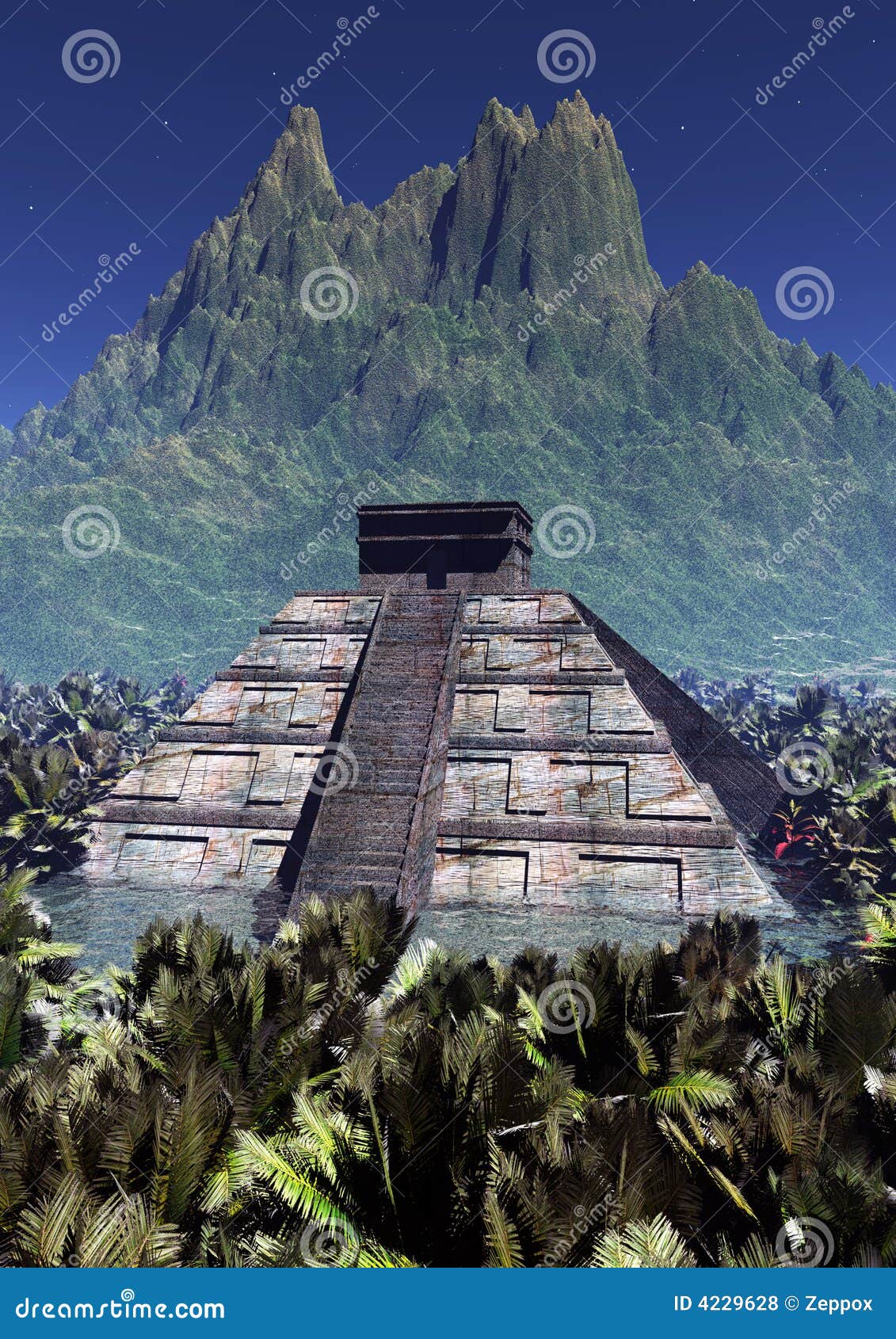 Pyramide stock photo. Image of inca, guatemala, maya, palm - 4229628
