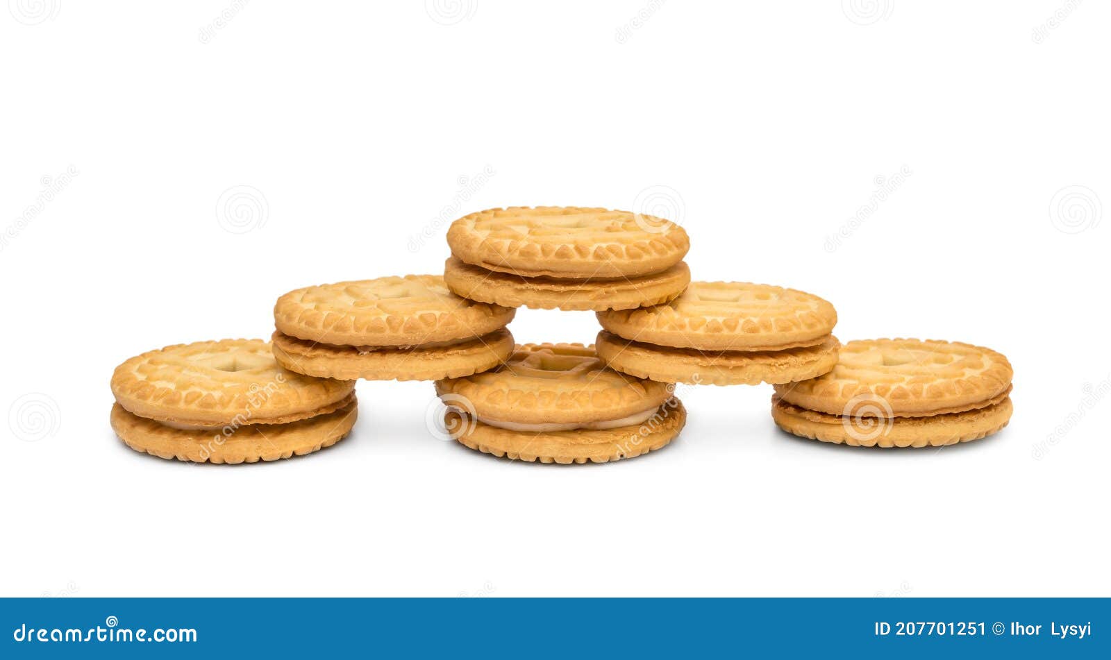 Pyramide De Biscuits Sandwich Sur Blanc Image stock - Image du biscuit ...