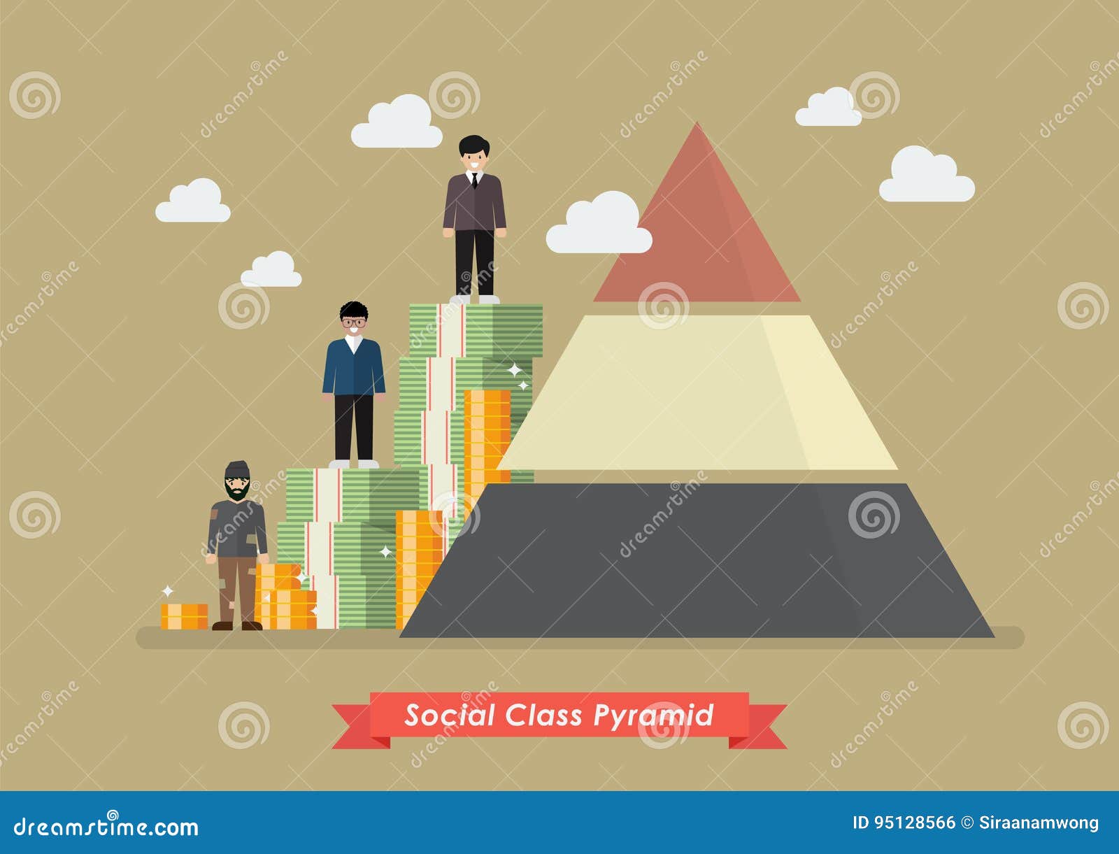 Pyramide de classe sociale illustration de vecteur. Illustration du ...