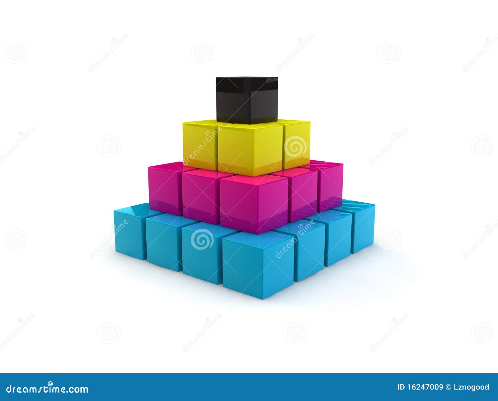 Pyramide de CMYK illustration stock. Illustration du peintures - 16247009