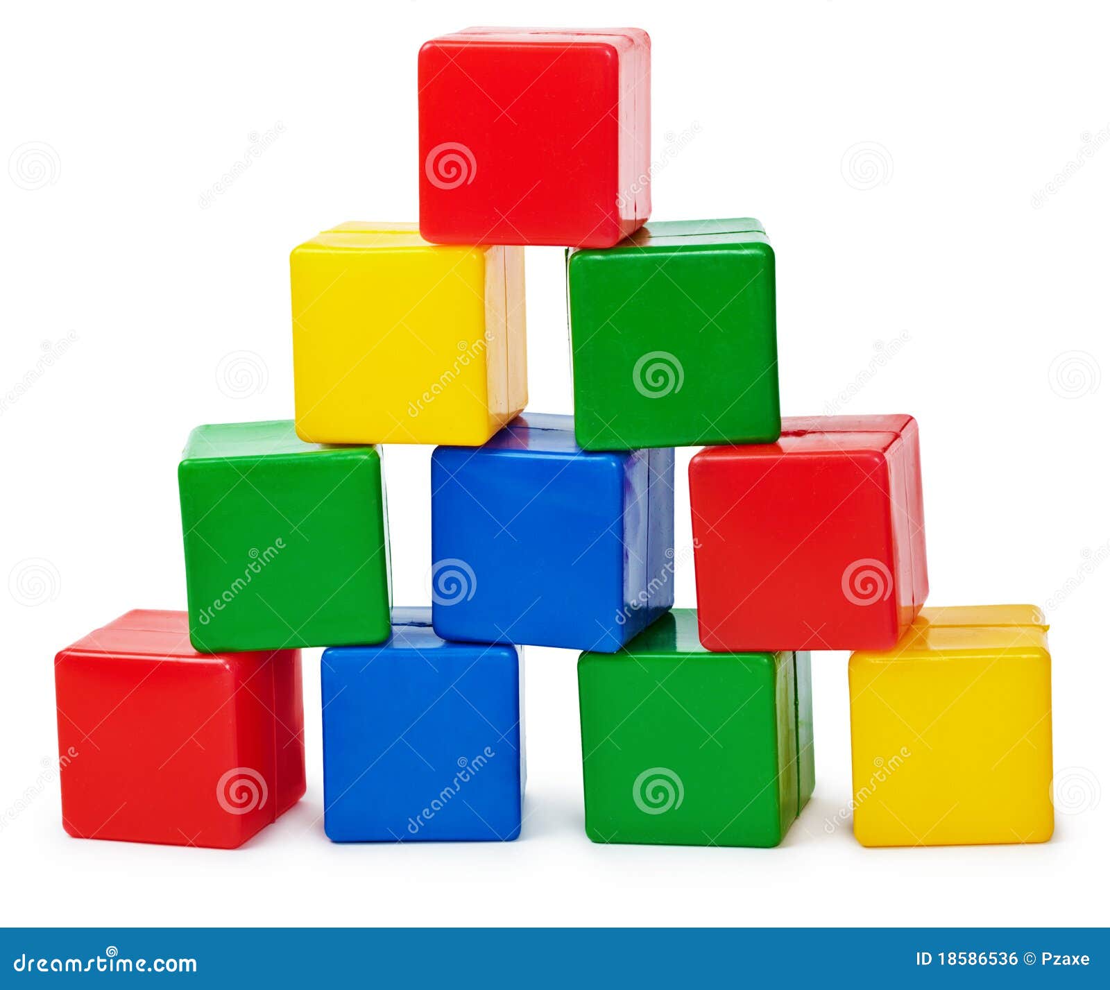 Pyramide De Courbe Des Cubes En Couleur Photo stock - Image du blanc ...