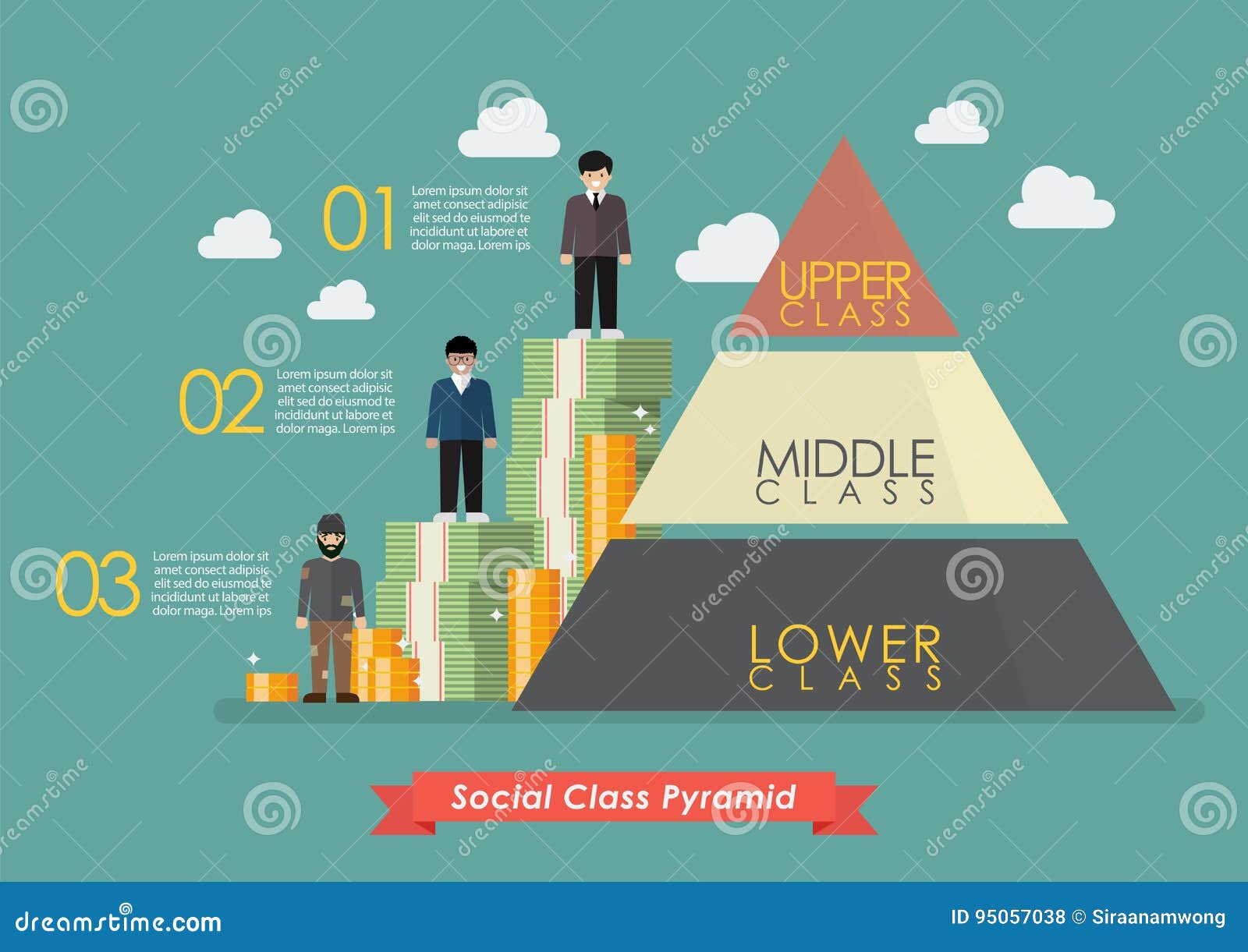 Pyramide De La Classe Sociale Trois Infographic Illustration de Vecteur ...