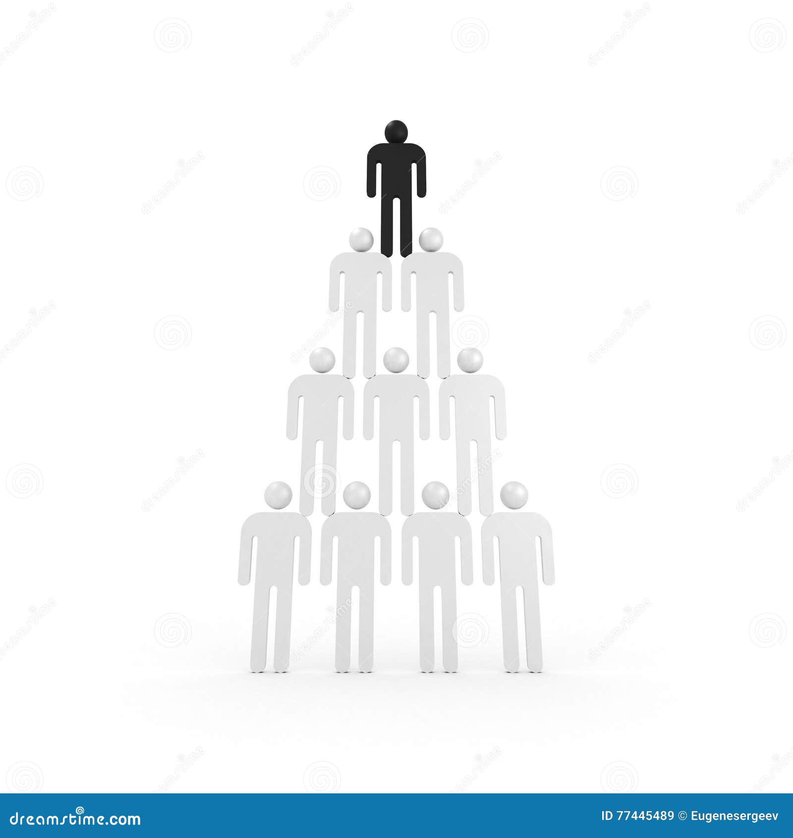 Pyramide Des Personnes Abstraites Blanches Avec Un Noir Illustration ...