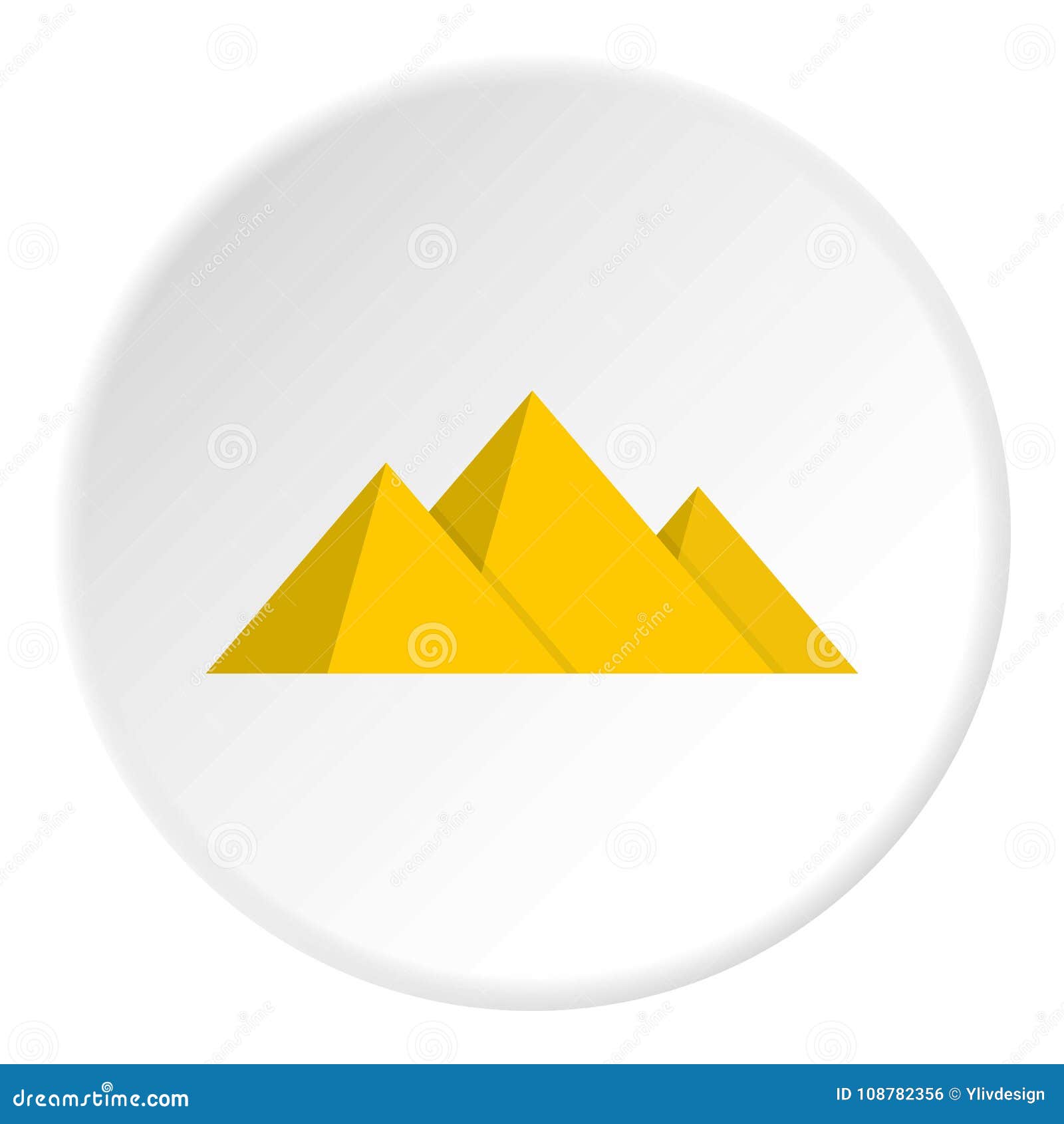 Pyramide icon circle stock vector. Illustration of icon - 108782356