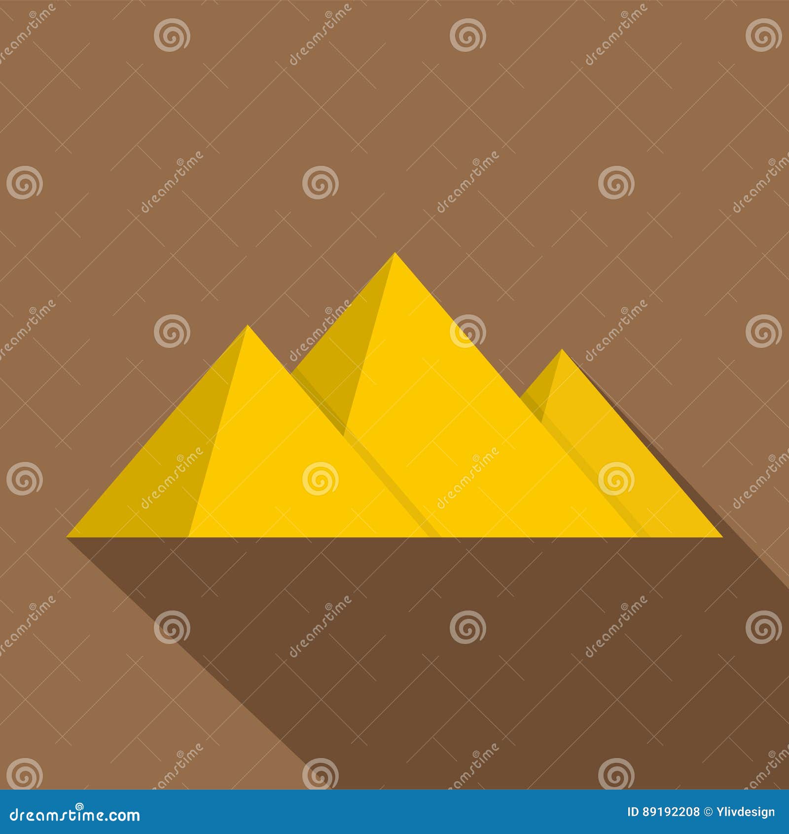 Pyramide icon, flat style stock vector. Illustration of conus - 89192208