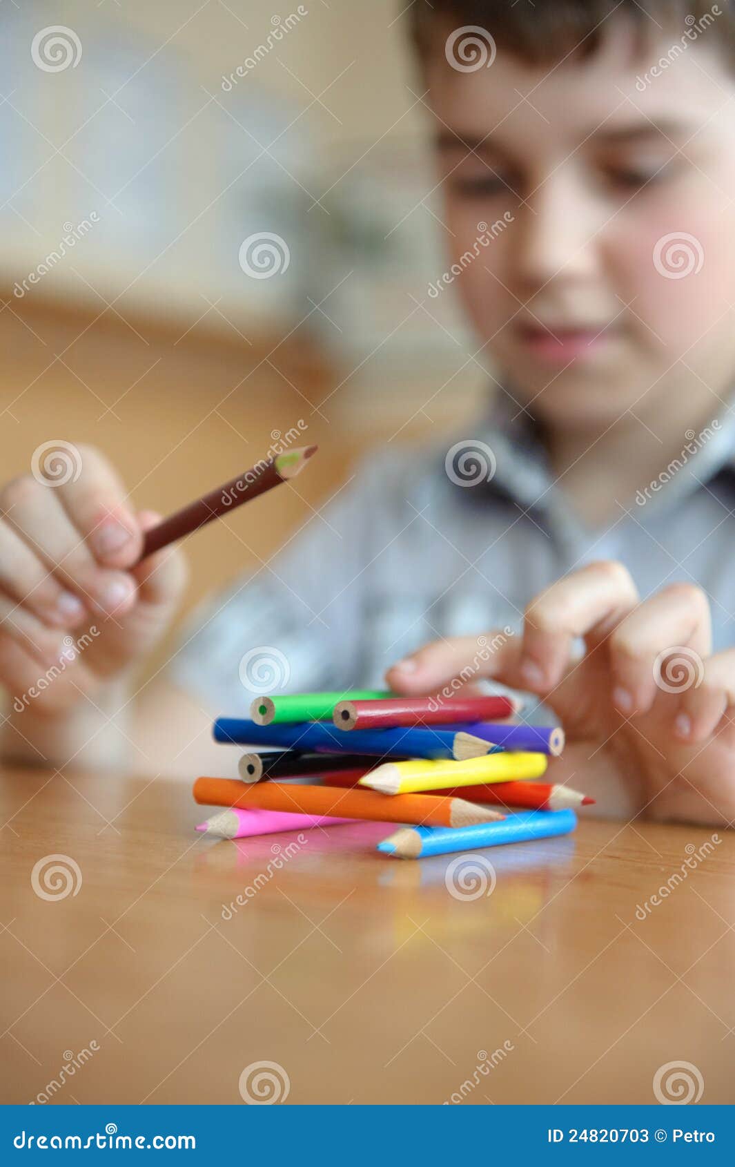 Pyramide of Pencils in Classroom Stock Image - Image of learn, play ...