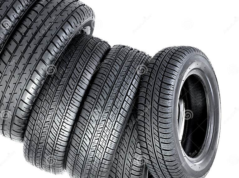 Pyramide of tires stock image. Image of column, marks - 23835569