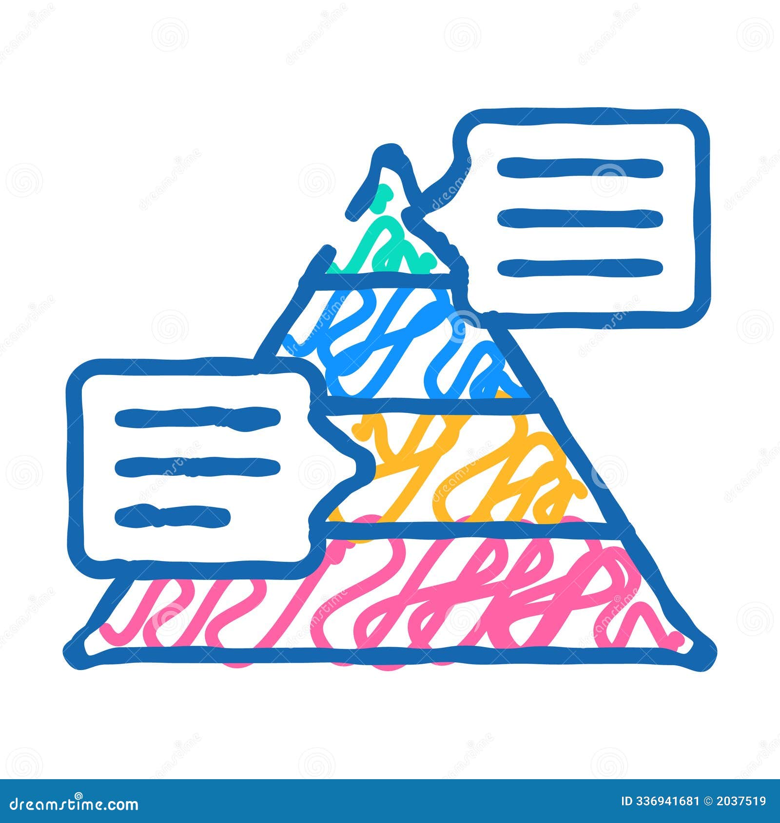 Pyramided Data Analysis Icon Doodle Illustration Stock Vector ...