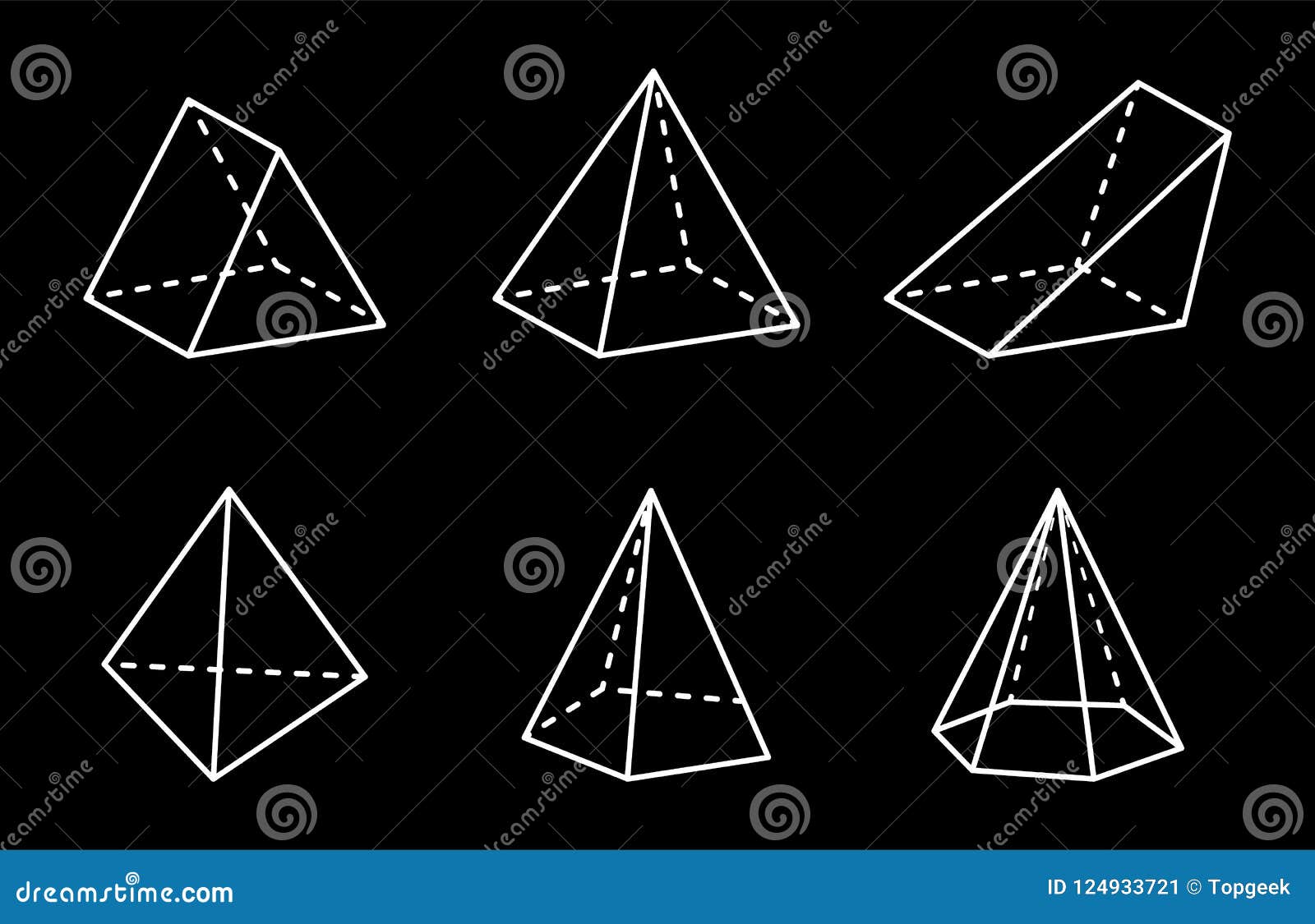 Pyramiden-und Prisma-Sammlungs-Vektor-Illustration Vektor Abbildung ...