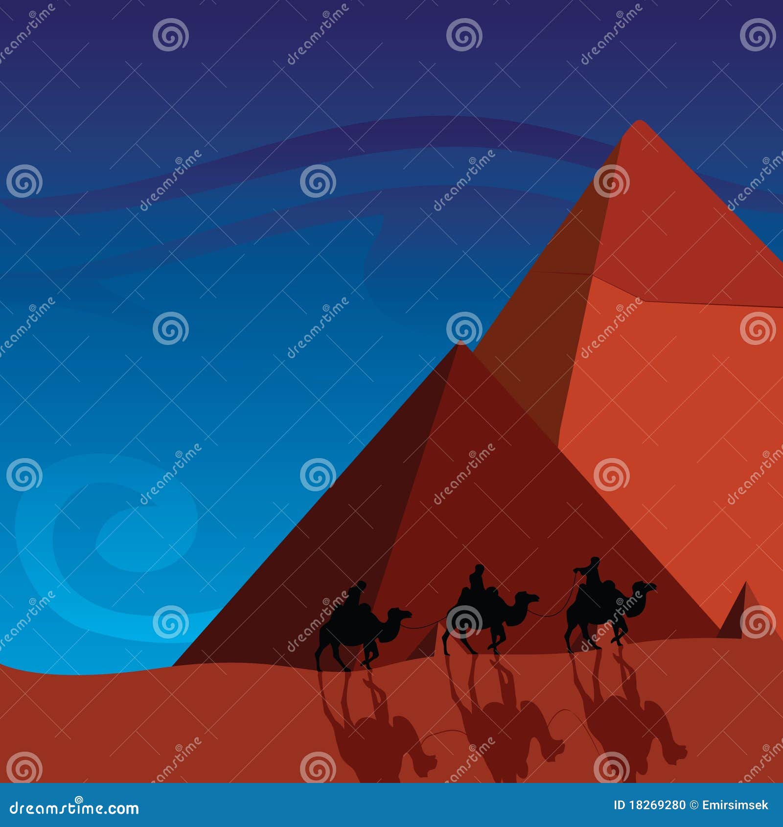 Pyramider vektor illustrationer. Illustration av landmärke - 18269280