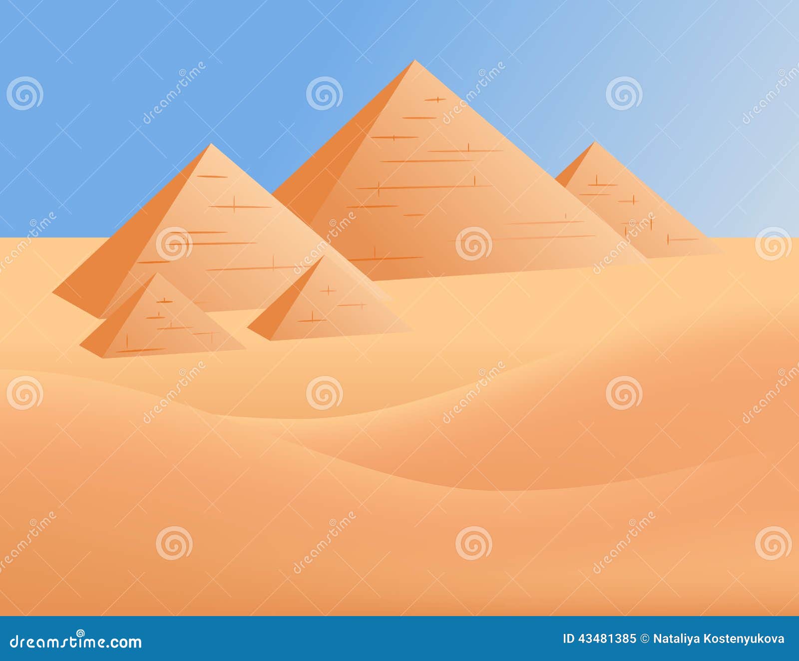 Pyramider i Egypten vektor illustrationer. Illustration av civilisation ...