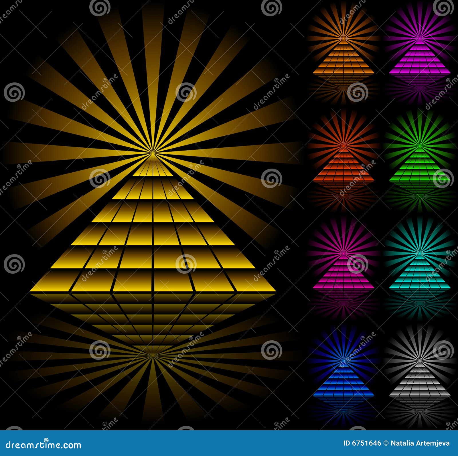 Pyramids stock vector. Illustration of egypt, color, egyptian - 6751646