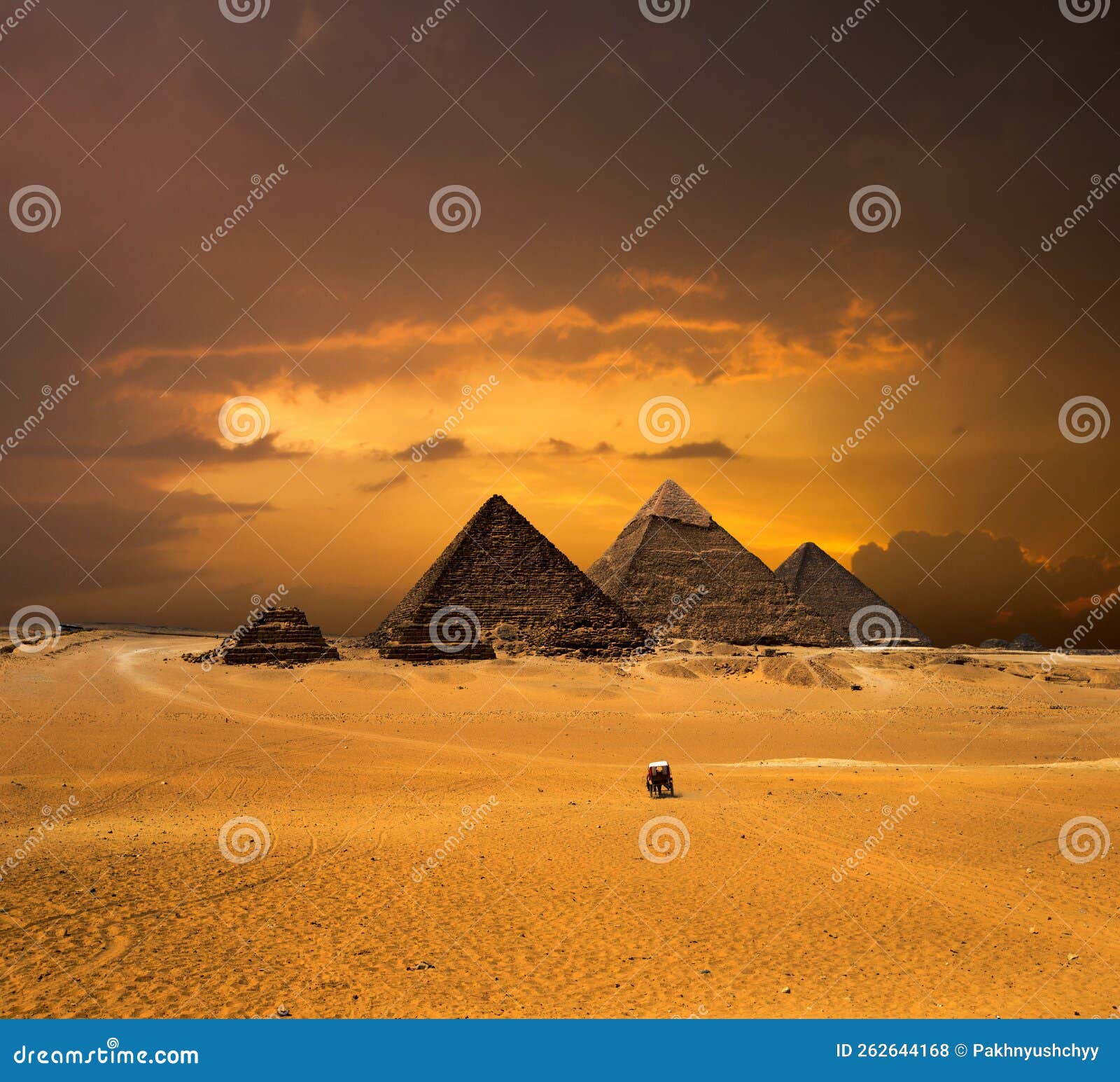 Pyramids with a Beautiful Sky of Giza in Cairo Stock Photo - Image of ...