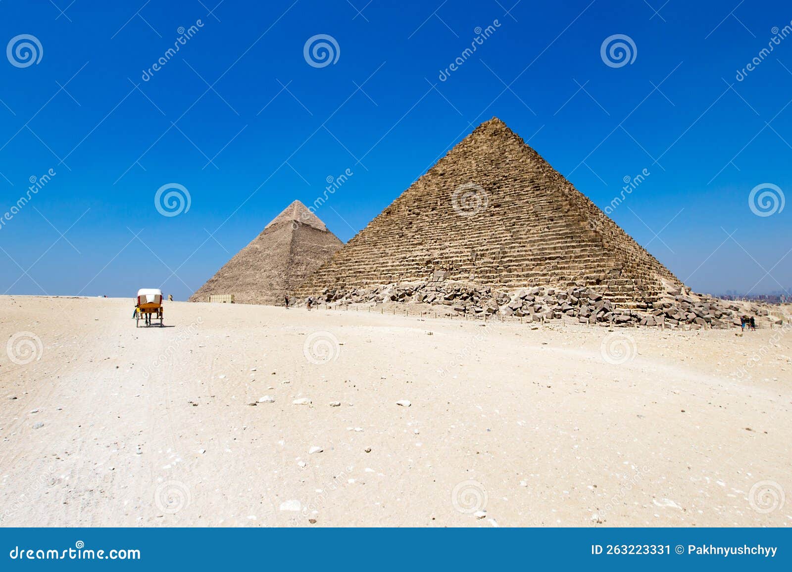 Pyramids with a Beautiful Sky of Giza in Cairo Stock Image - Image of ...