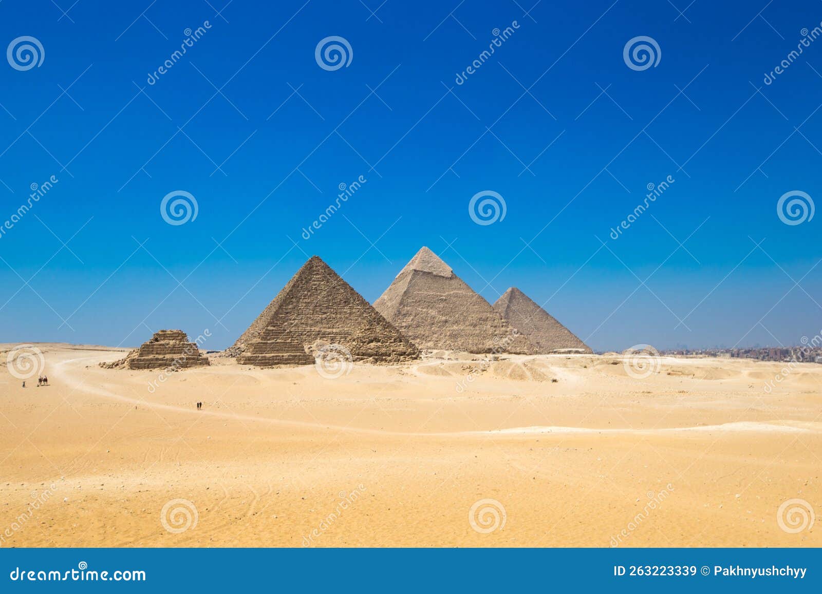 Pyramids with a Beautiful Sky of Giza in Cairo Stock Image - Image of ...
