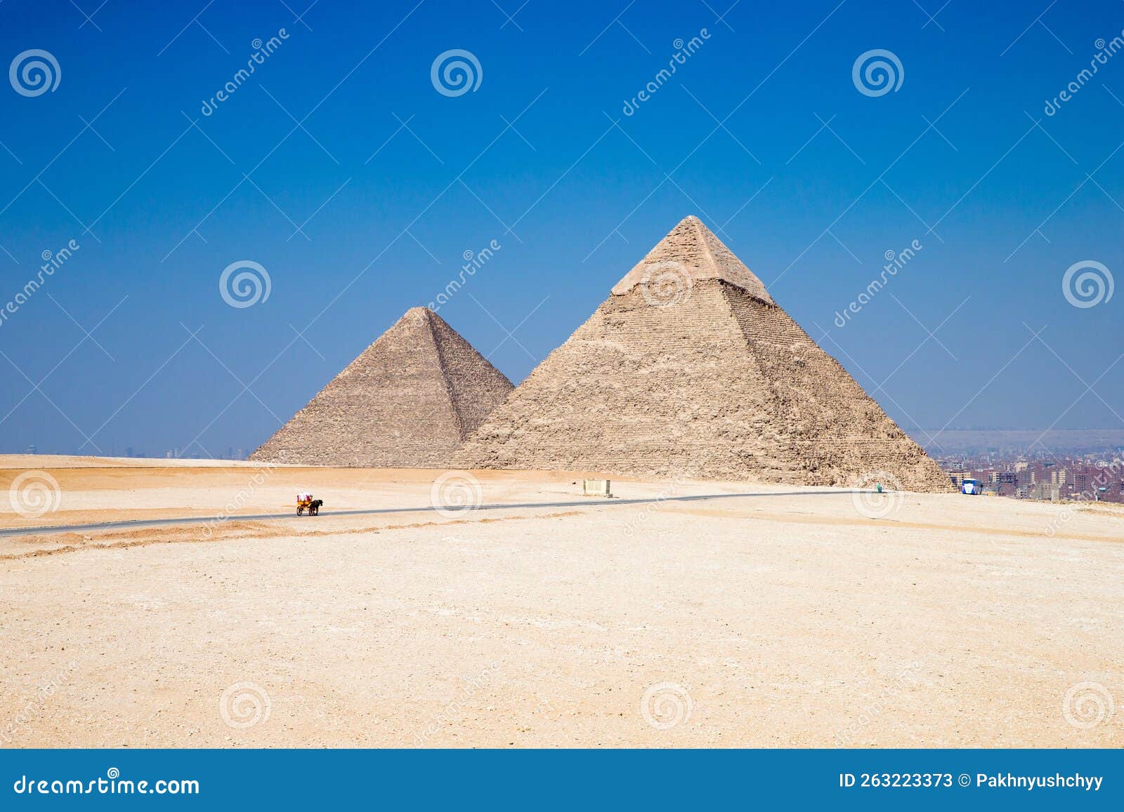 Pyramids with a Beautiful Sky of Giza in Cairo Stock Image - Image of ...