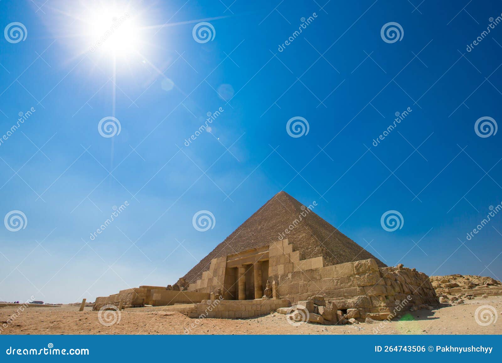 Pyramids with a Beautiful Sky of Giza in Cairo Stock Photo - Image of ...