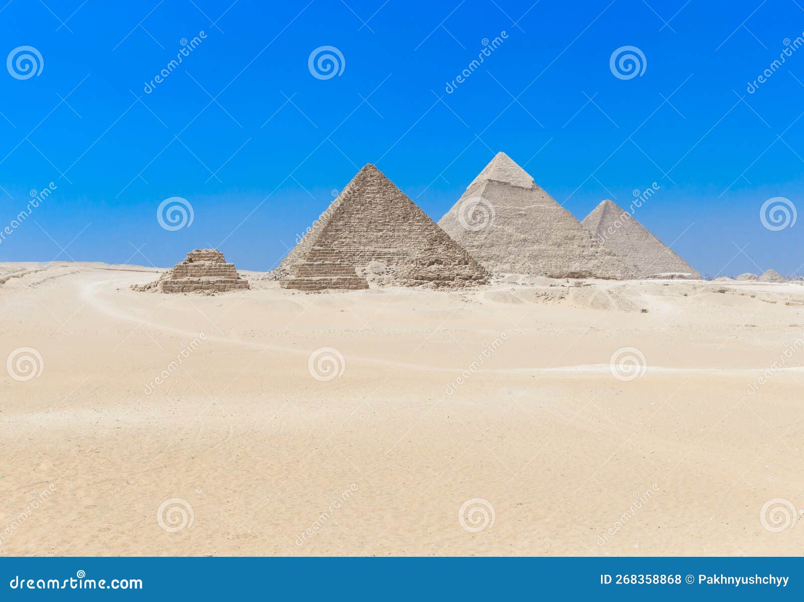 Pyramids with a Beautiful Sky of Giza in Cairo Stock Photo - Image of ...