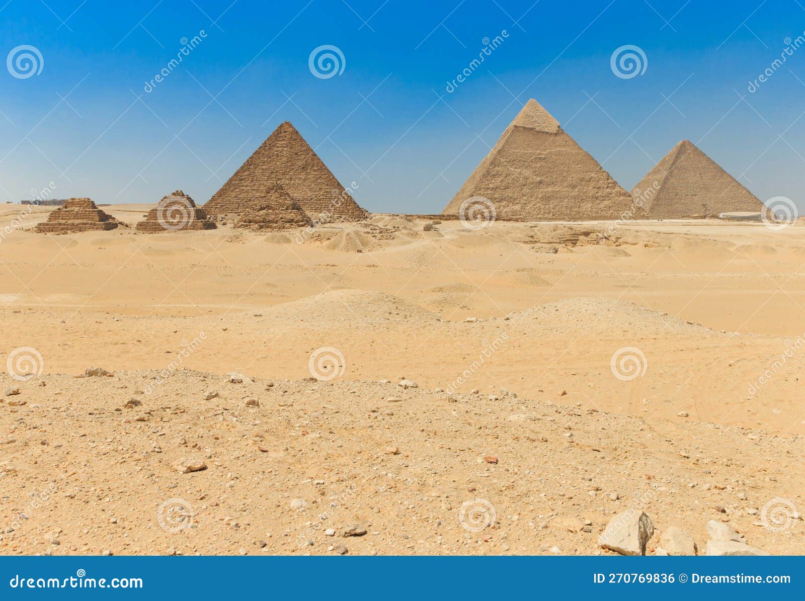 Pyramids with a Beautiful Sky of Giza in Cairo Stock Photo - Image of ...
