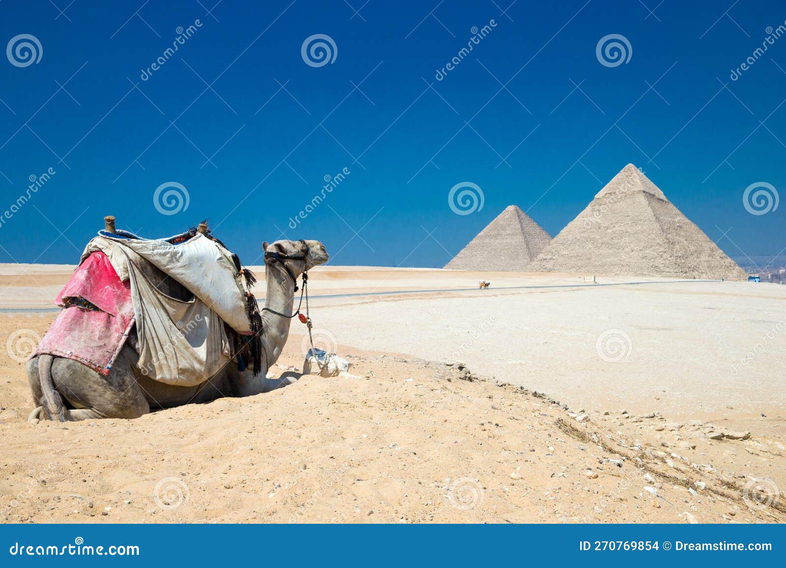 Pyramids with a Beautiful Sky of Giza in Cairo Stock Photo - Image of ...